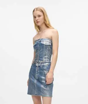 KL JEANS Jeans Coated Denim Bustier - Coated Blue