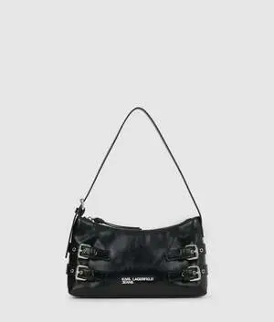 KL JEANS Buckle Shoulder Bag - Black