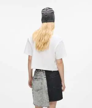 KL JEANS Jeans Cropped Graffiti T-shirt - White