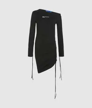 KL JEANS Jeans Off-shoulder Drawstring Dress - Black