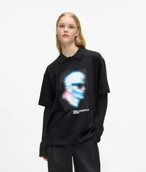 KL JEANS Jeans Digitized Karl T-shirt - Black