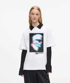 KL JEANS Jeans Digitized Karl T-shirt - White