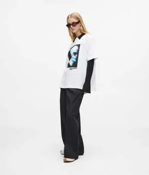 KL JEANS Jeans Digitized Karl T-shirt - White