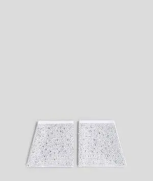 Karl Lagerfeld Rhinestone Embellished Satin Cuffs - White