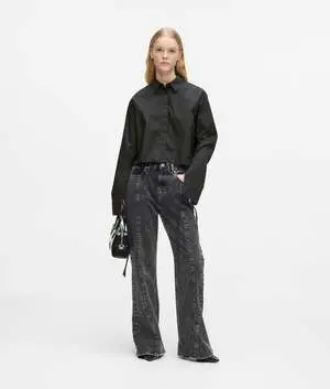 KL JEANS Jeans Cropped Tie Back Shirt In Organic Cotton