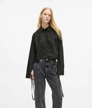 KL JEANS Jeans Cropped Tie Back Shirt In Organic Cotton