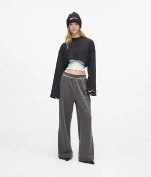 KL JEANS Jeans Washed Wide-leg Sweatpants In Organic Cotton - Magnet