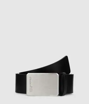 KL JEANS Logo Leather Belt - Black