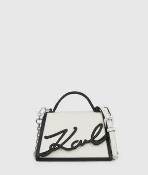 Karl Lagerfeld K/signature Small Crossbody Bag - White/black