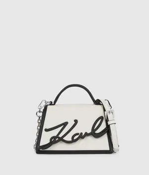 Karl Lagerfeld K/signature Small Crossbody Bag - White/black