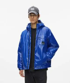 KL JEANS High-shine Utility Jacket With Drawcord Hood - Klj Blue