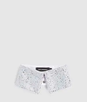 Karl Lagerfeld Rhinestone Embellished Satin Collar