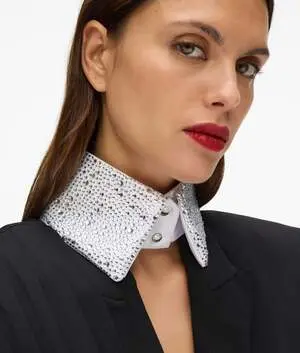 Karl Lagerfeld Rhinestone Embellished Satin Collar
