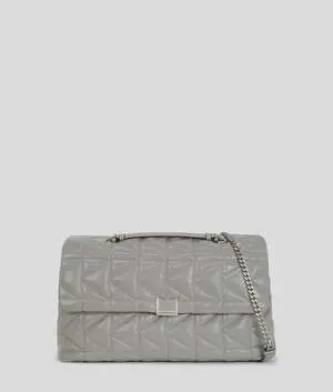Karl Lagerfeld K/kuilt Shiny Large Shoulder Bag - Cloud Grey