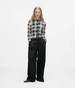 Karl Lagerfeld Wide-leg Tailored Pants - Washed Black