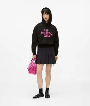 KL JEANS Jeans Graffiti Logo Cropped Hoodie