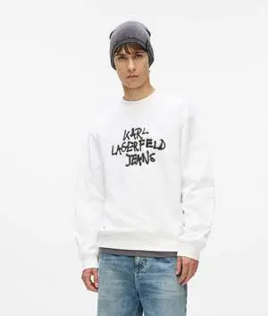 KL JEANS Jeans Organic Cotton Graffiti Logo Sweatshirt - White