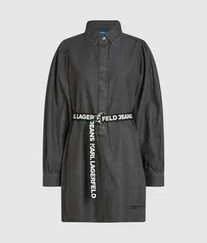 KL JEANS Belted Denim Shirt Dress