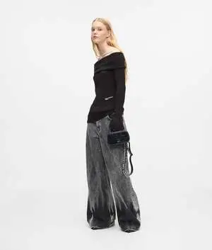 KL JEANS Jeans Off-shoulder Ribbed Knit Top