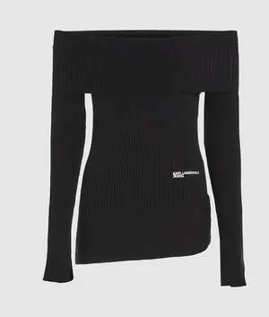 KL JEANS Jeans Off-shoulder Ribbed Knit Top