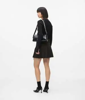 KL JEANS Pleated Mini Skirt With Tie Detail