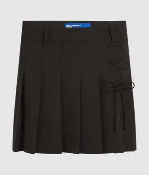 KL JEANS Pleated Mini Skirt With Tie Detail