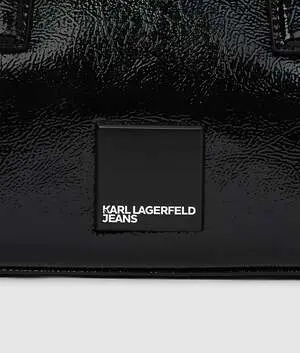 Karl Lagerfeld Glossy Bowling Bag With Branded Strap