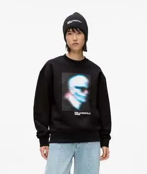 KL JEANS Jeans Digitized Portrait Sweatshirt - Black