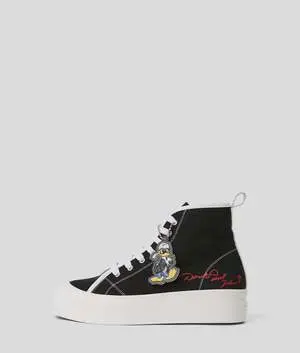 Karl Lagerfeld X Disney Donald Duck High-top Sneakers - Black