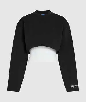 KL JEANS Jeans Layered Cropped Sweatshirt With Fitted Tank