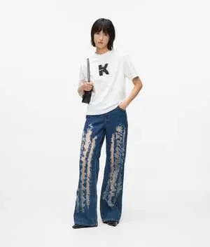 KL JEANS Jeans "k Artwork" Cotton T-shirt - White