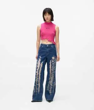KL JEANS Jeans Distressed Relaxed Fit Jeans - Washed Blue Devore
