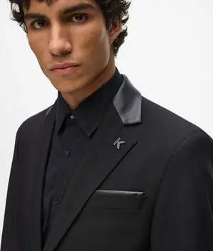Karl Lagerfeld Faux-leather Detail Blazer