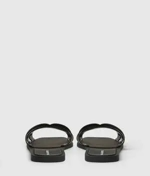 Karl Lagerfeld Matte Rubber Jelly Slides With Cut-out Detail