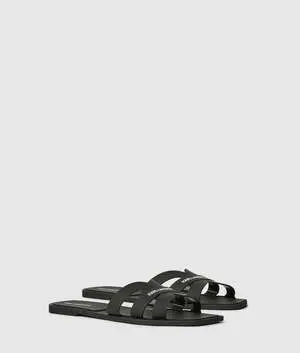 Karl Lagerfeld Matte Rubber Jelly Slides With Cut-out Detail
