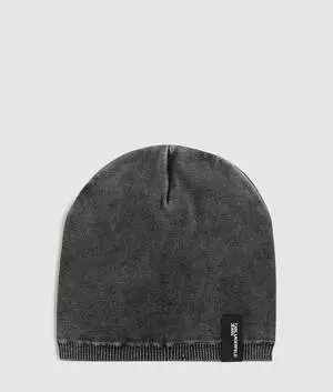 KL JEANS Jeans Washed Logo Patch Beanie - Washed Black