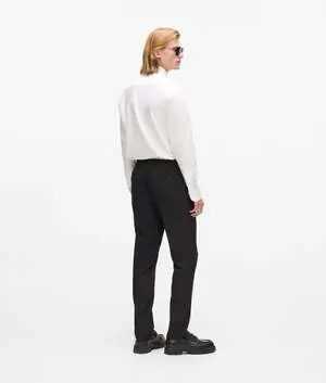 Karl Lagerfeld Tailored Faux-leather Detail Pants
