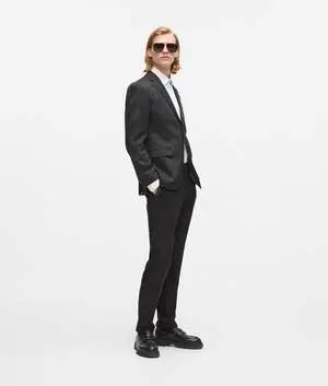 Karl Lagerfeld Tailored Faux-leather Detail Pants