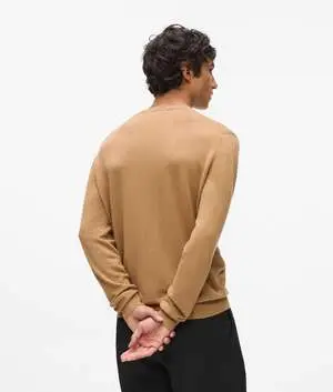Karl Lagerfeld Crewneck Knitted Sweater - Camel