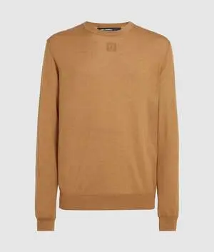 Karl Lagerfeld Crewneck Knitted Sweater - Camel