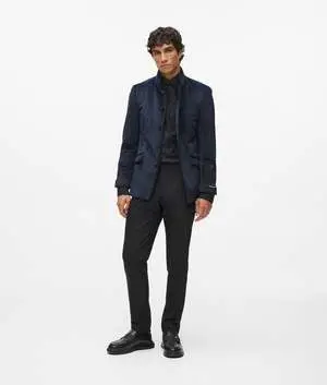 Karl Lagerfeld Velvet High-stand Collar Jacket