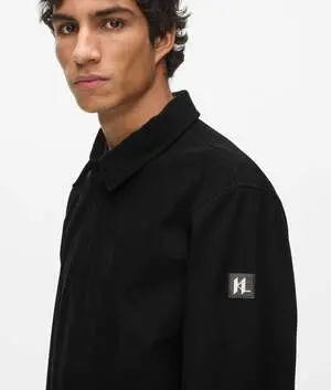 Karl Lagerfeld Rain Coat With Pointed Collar And Monogram Detail