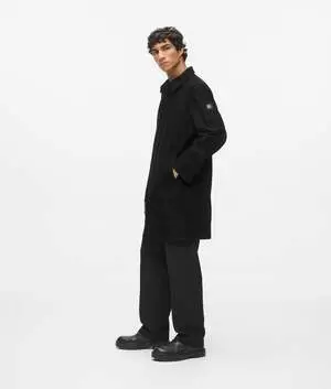 Karl Lagerfeld Rain Coat With Pointed Collar And Monogram Detail