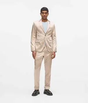 Karl Lagerfeld Satin Tailored Pants - Camel