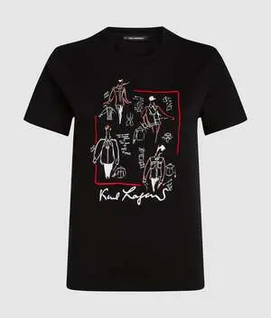 Karl Lagerfeld Organic Cotton T-shirt With Archive Graphic