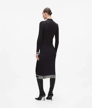 Karl Lagerfeld Logo Knit Maxi Dress
