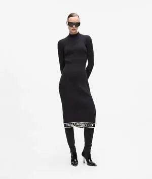 Karl Lagerfeld Logo Knit Maxi Dress