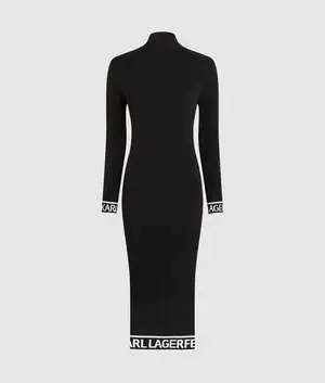 Karl Lagerfeld Logo Knit Maxi Dress