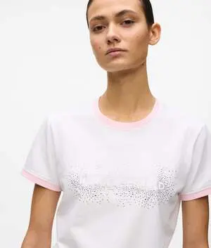 Karl Lagerfeld Rhinestone Logo T-shirt