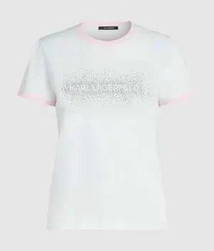 Karl Lagerfeld Rhinestone Logo T-shirt